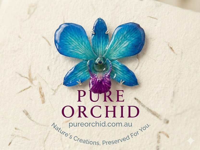 Blue Orchid Brooch — Real Preserved Flower | Flower Jewellery